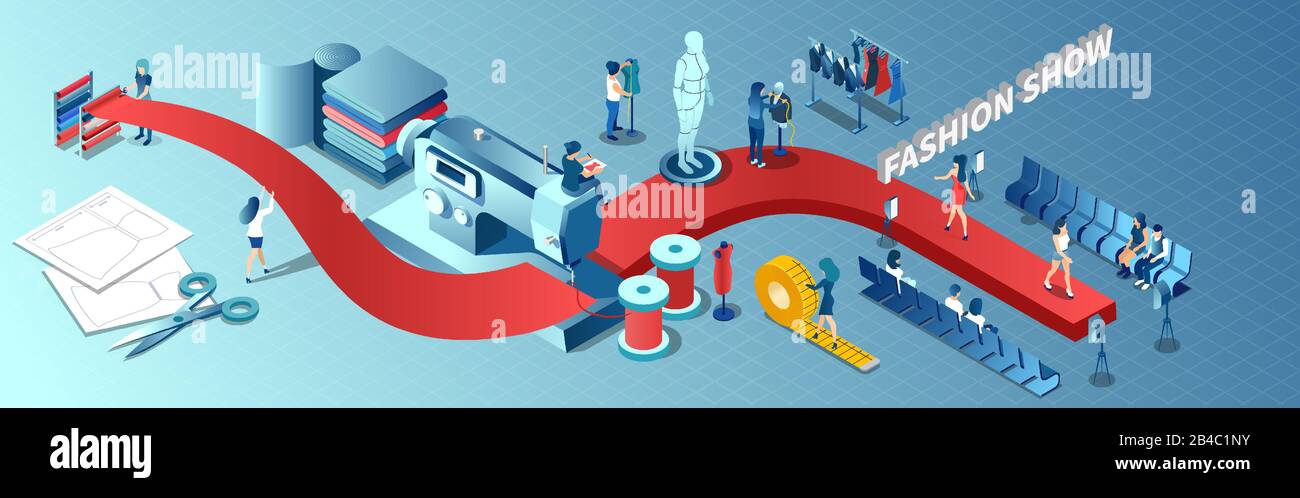 Vector infographic of a fashion designer dress making industry from ...