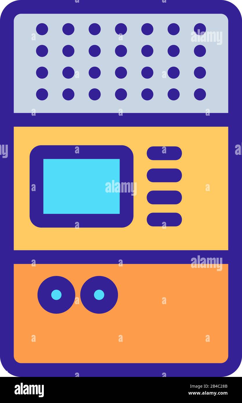 Retro computer icon vector. Isolated contour symbol illustration Stock ...