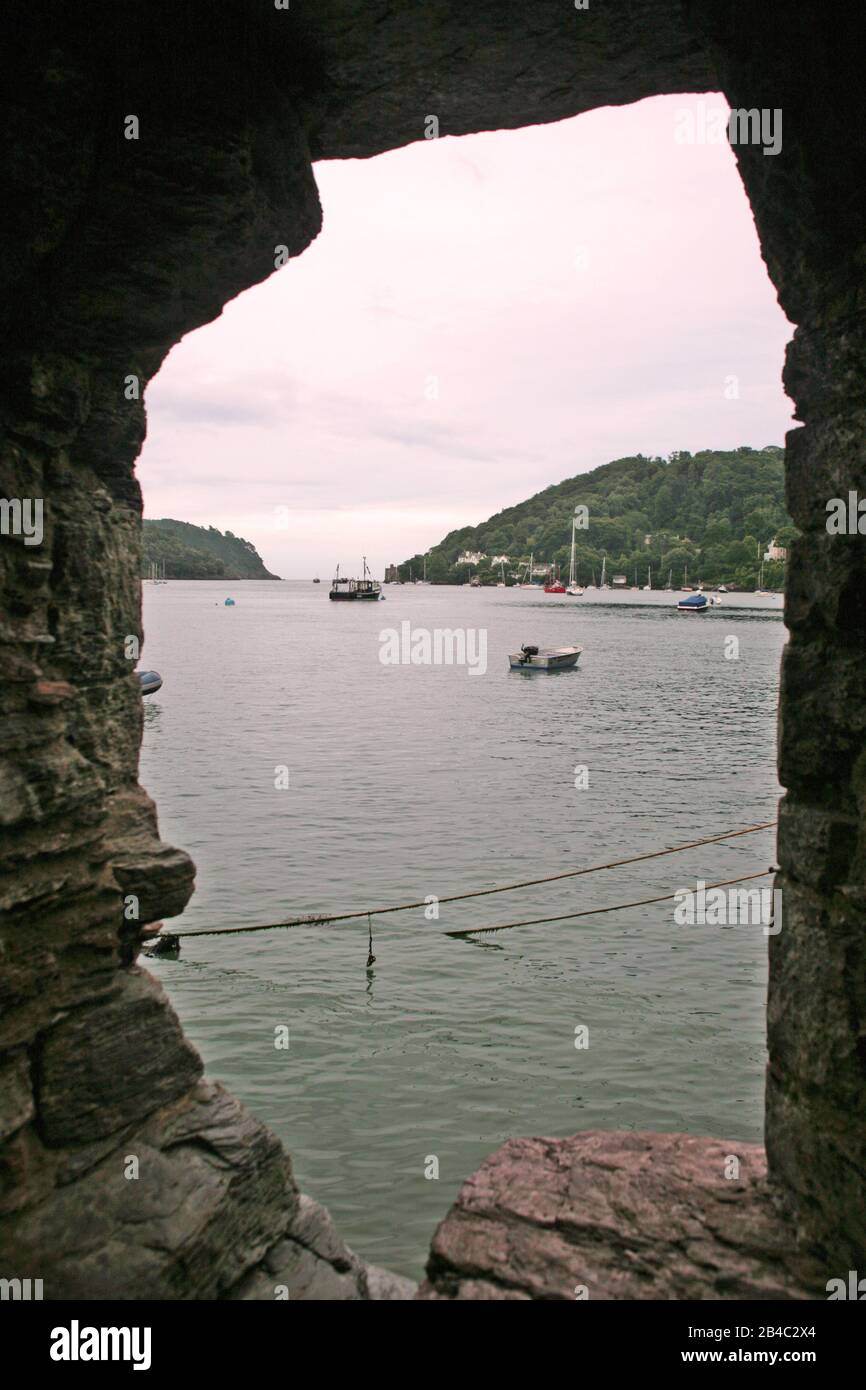 The view of the Dart from Bayard's Cove Fort, Dartmouth, South Devon ...