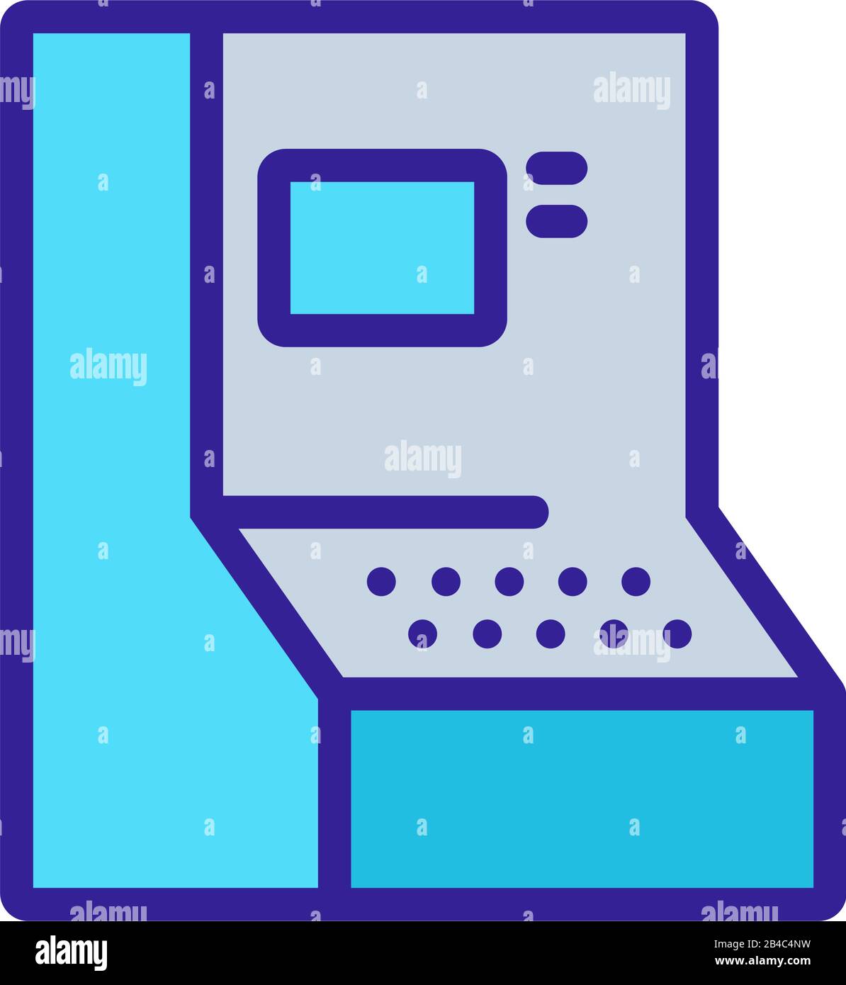 Retro computer icon vector. Isolated contour symbol illustration Stock ...