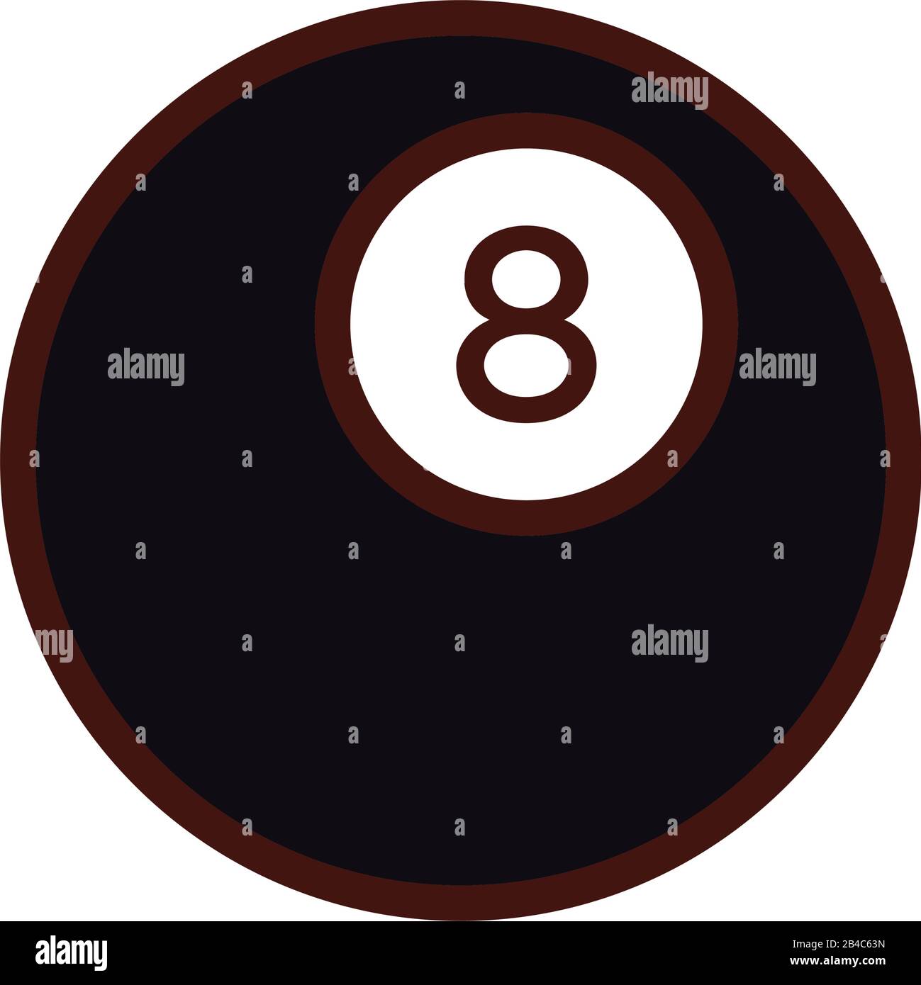 sport billiard eight ball line and fill icon Stock Vector Image & Art ...