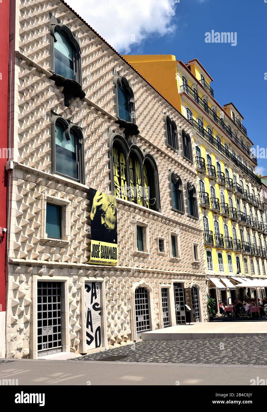 Lisbon, Portugual - 26th April 2019:pyramid shaped wall tiles on this ...