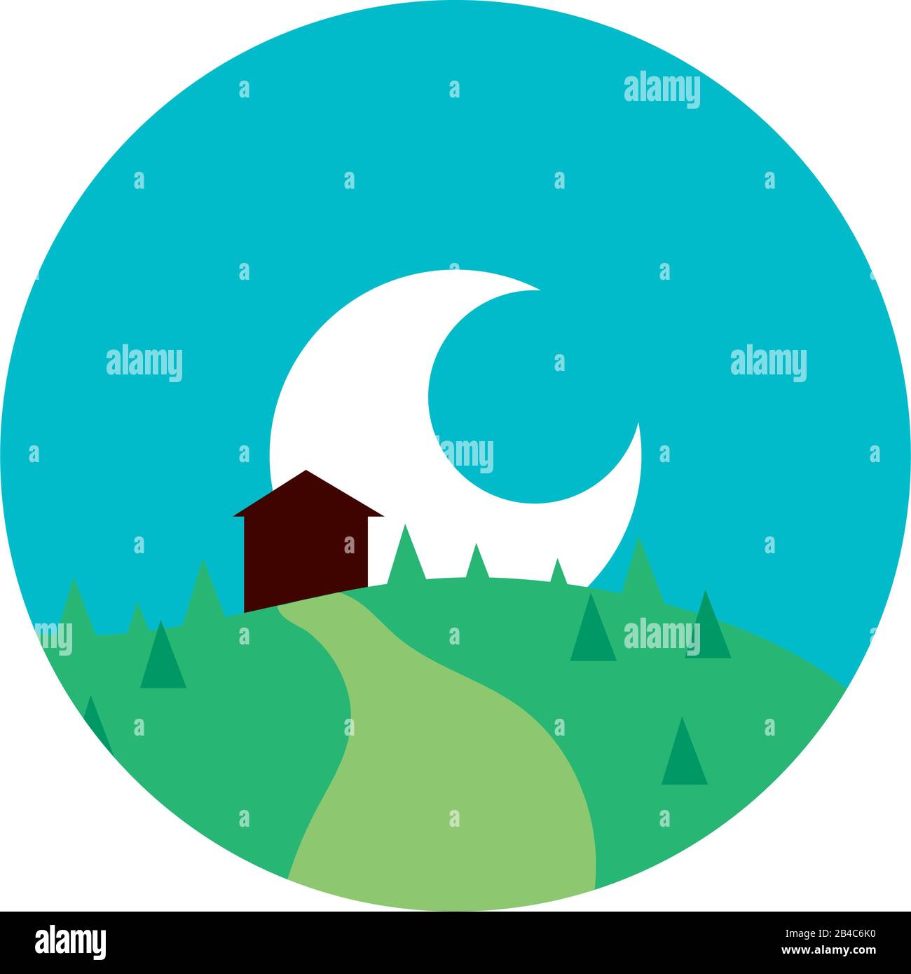 Panoramic view farm landscape Cut Out Stock Images & Pictures - Alamy