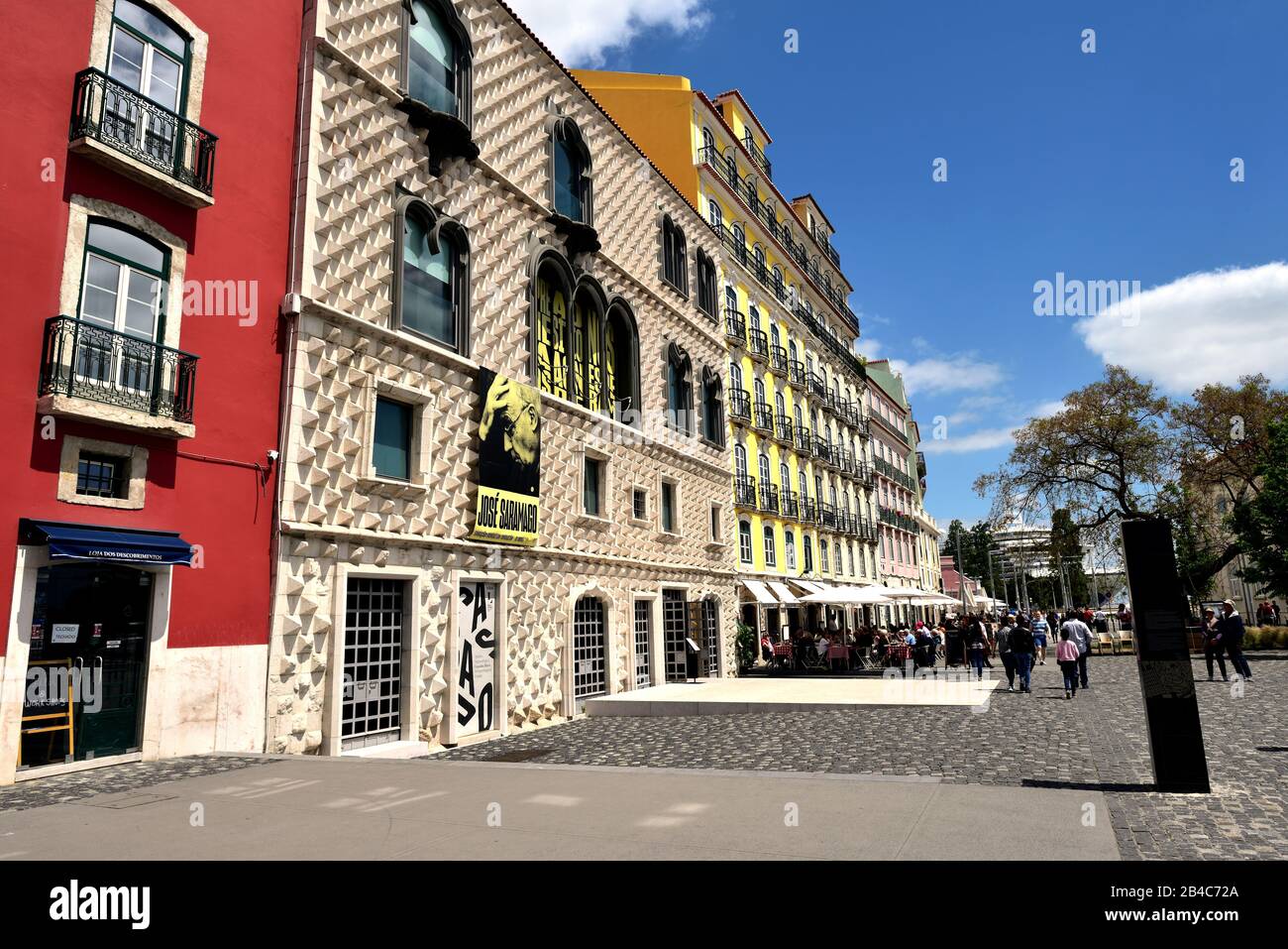 Lisbon, Portugual - 26th April 2019:pyramid shaped wall tiles on this ...