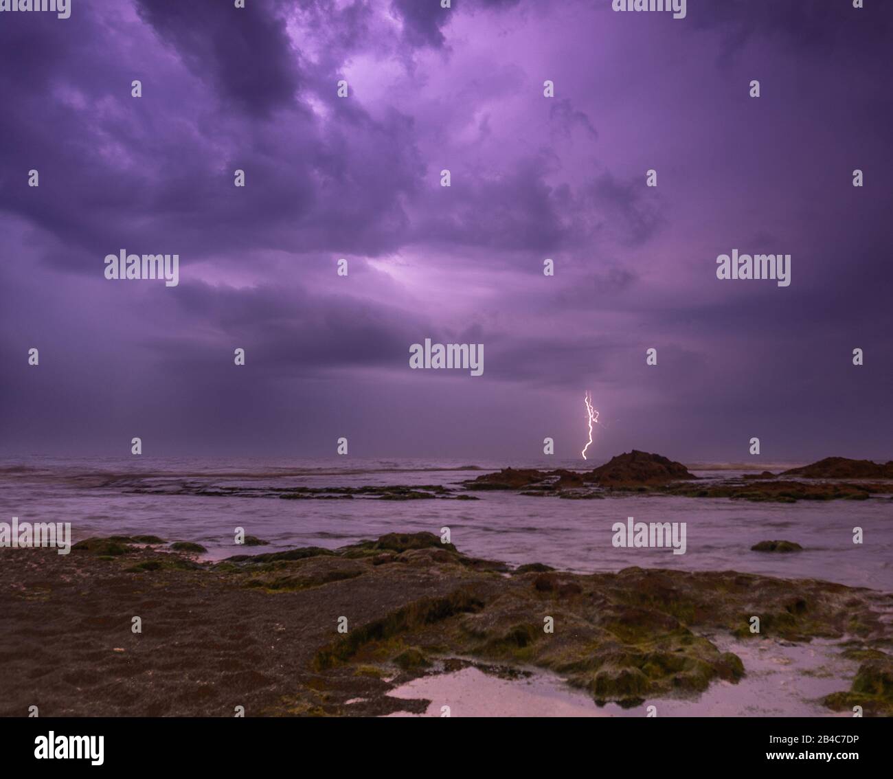 Lightning, heavy clouds and rain stormy weather Stock Photo - Alamy