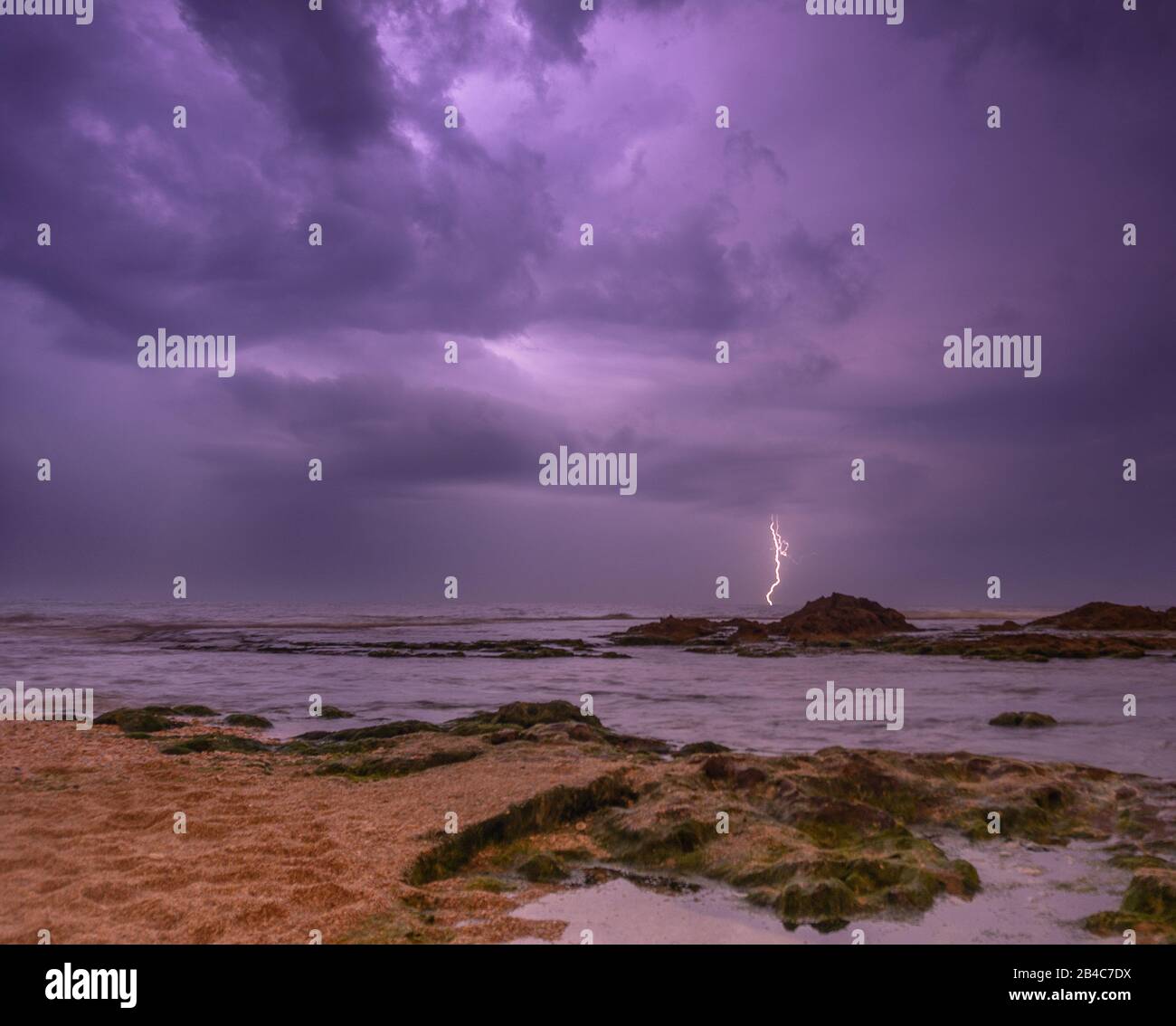 Lightning, heavy clouds and rain stormy weather Stock Photo - Alamy