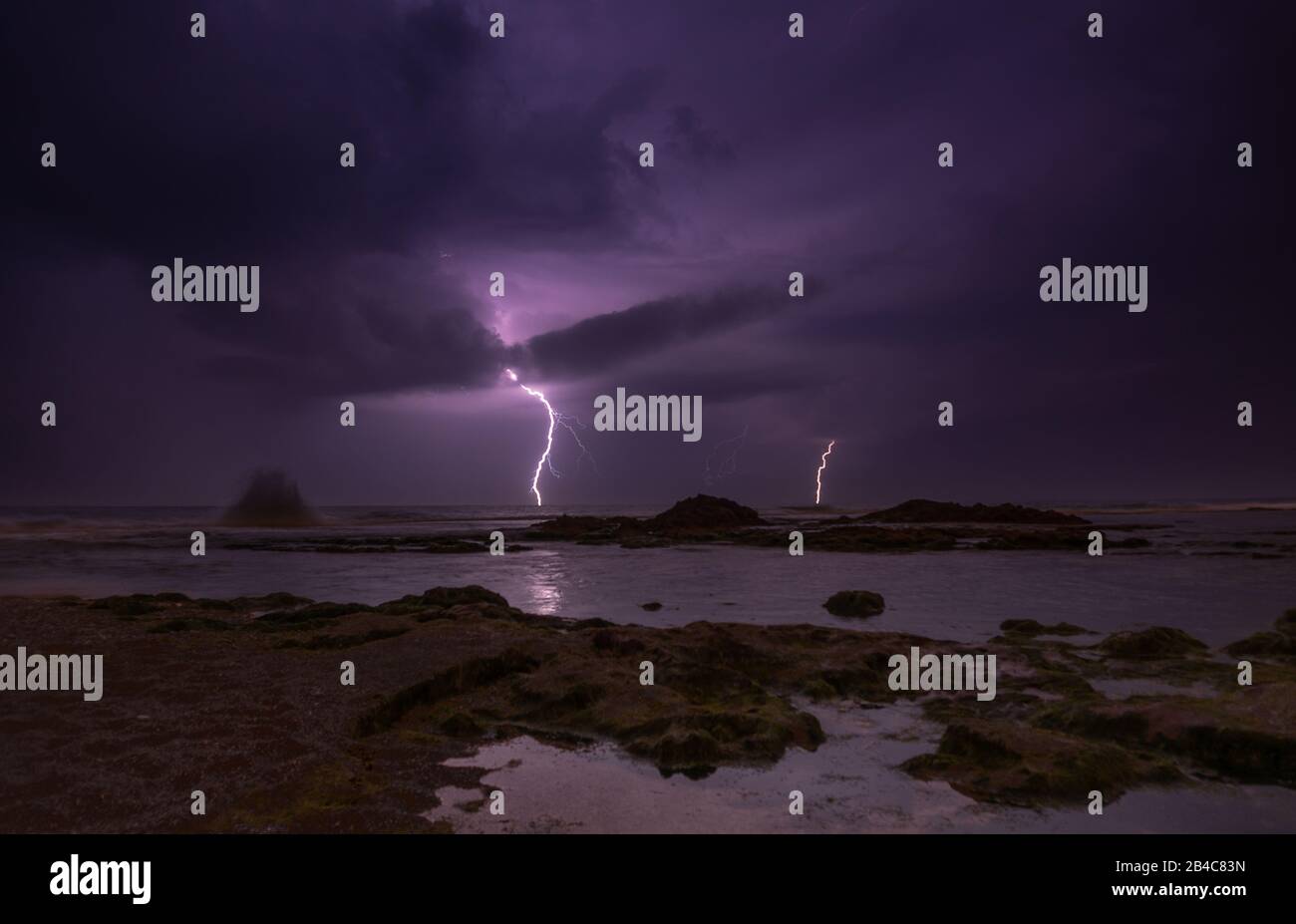 Lightning, heavy clouds and rain stormy weather Stock Photo - Alamy