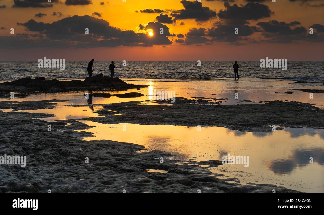 Dramatic colors of sea and sky in mediterranean beach Stock Photo - Alamy