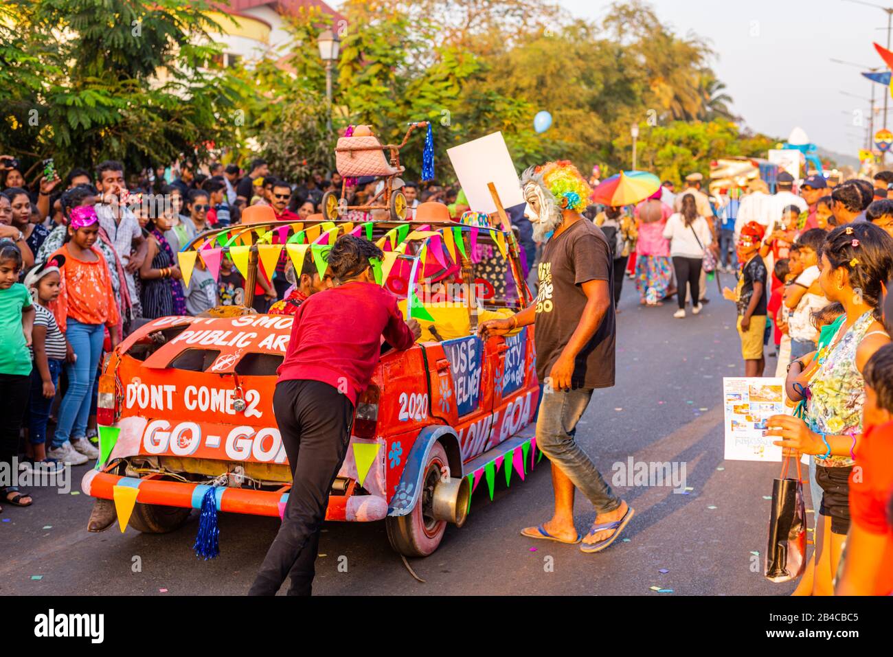 Margao,Goa/India- Feb 23 2020: Floats and characters on display during ...