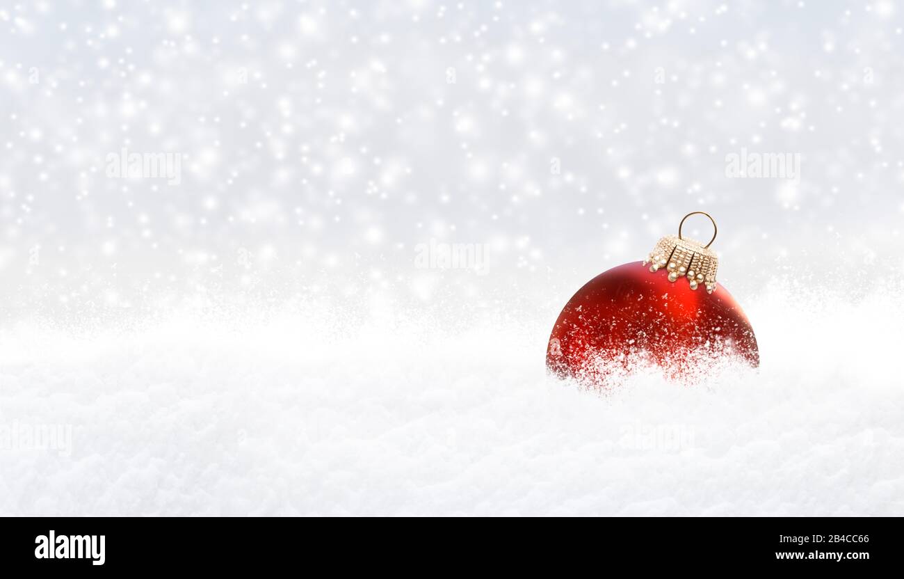 Red christmas ball in the snow hi-res stock photography and images - Alamy