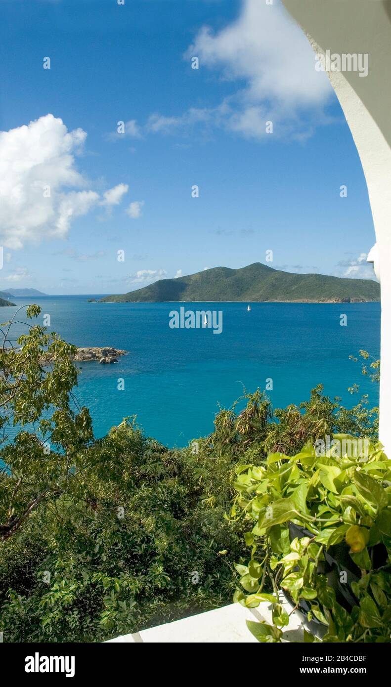Panoramic view from Great Camanoe Island to Guana Island on British ...