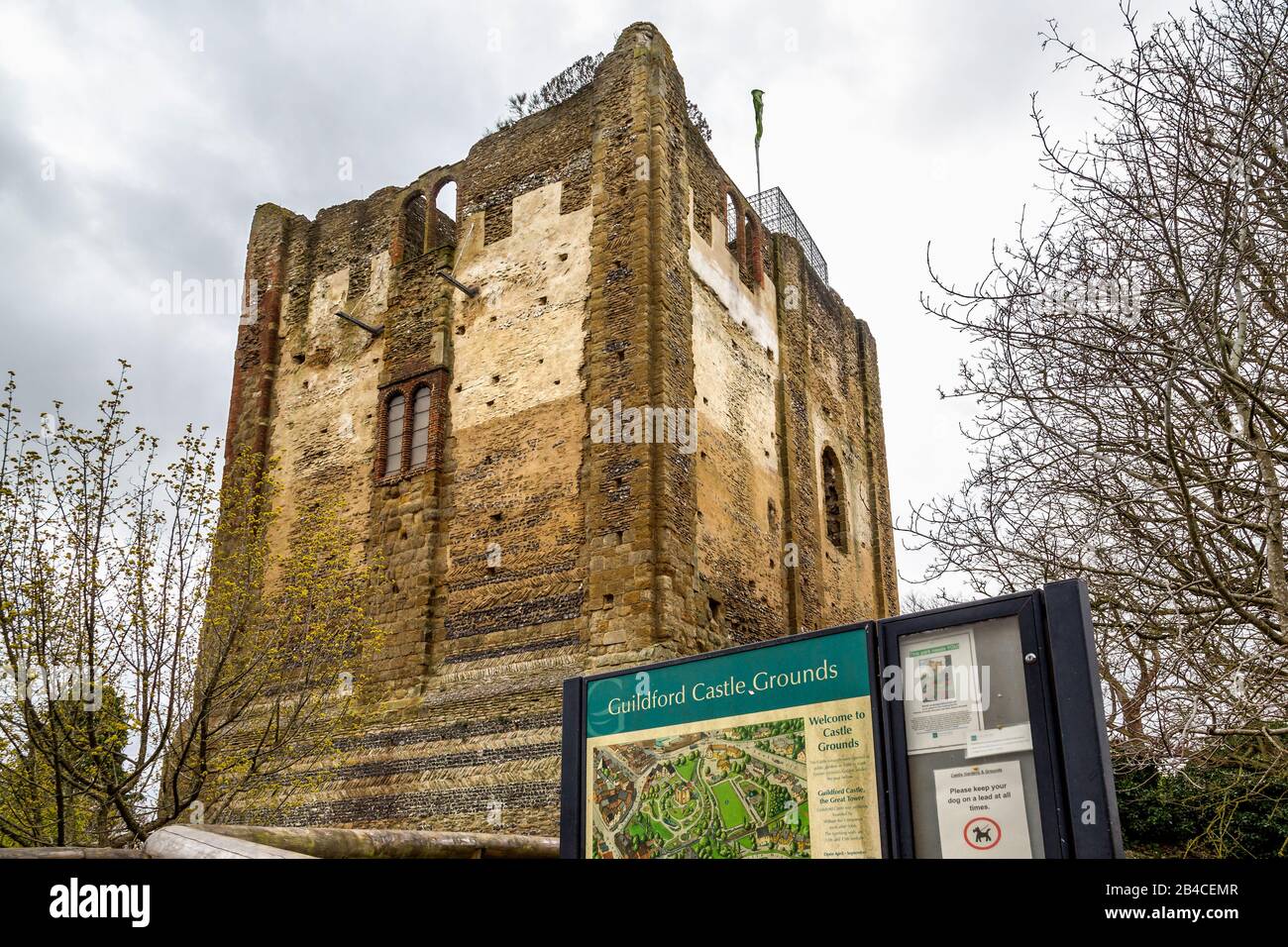 The Great tower of Guildford Castle, Surrey, England Stock Photo - Alamy
