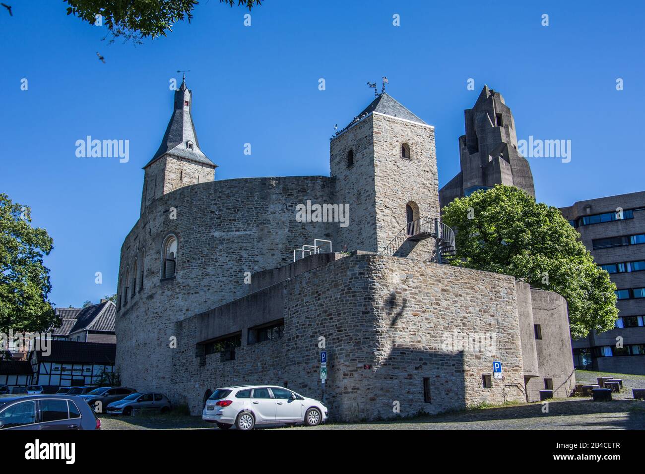 Bensberg castle with town hall Stock Photo - Alamy