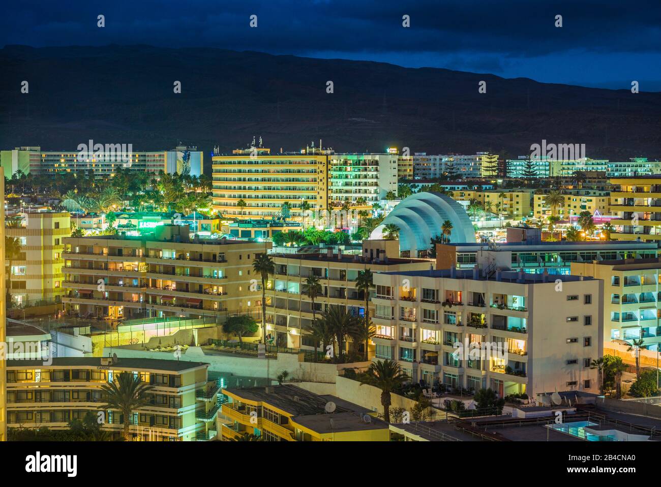 Spain, Canary Islands, Gran Canaria Island, Playa del Ingles, high ...
