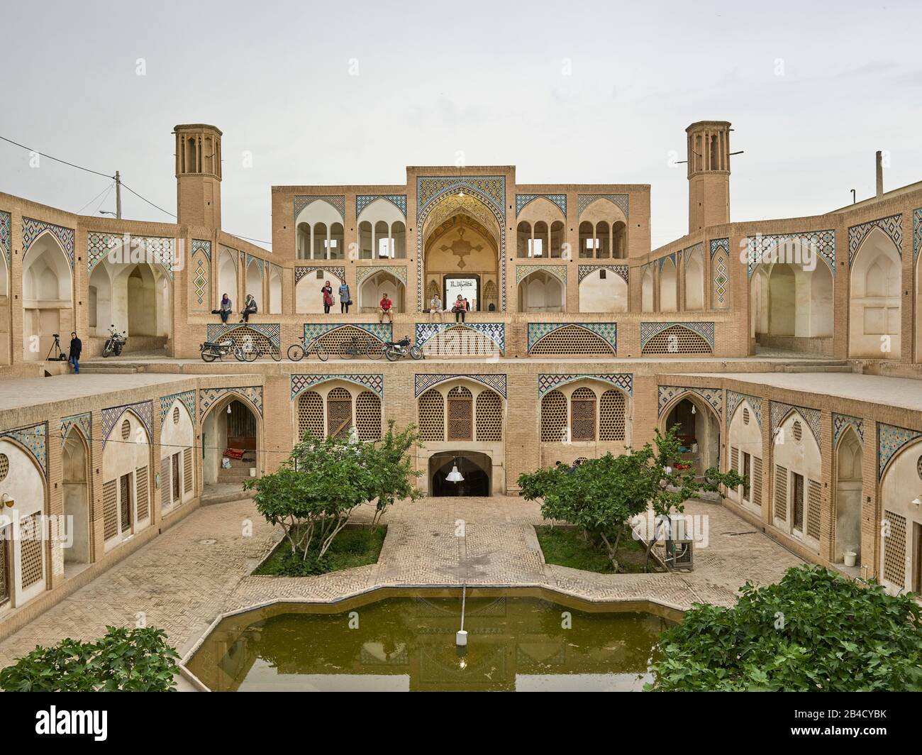 The Agha Bozorg mosque in the historic center of the Iranian city of ...