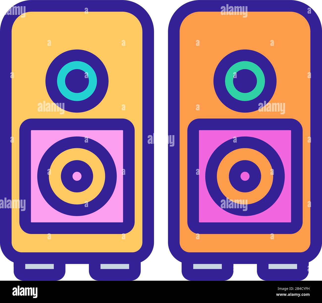 Acoustics column icon vector. Isolated contour symbol illustration ...