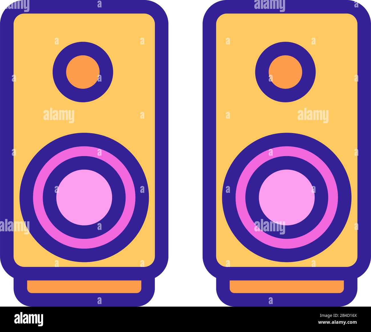 Acoustics column icon vector. Isolated contour symbol illustration ...