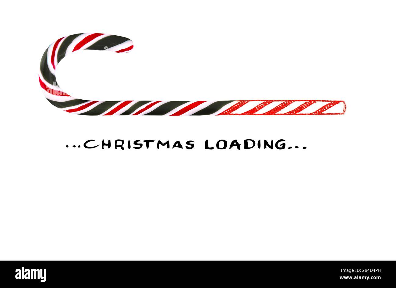 christmas loading sign with candy cane Stock Photo - Alamy