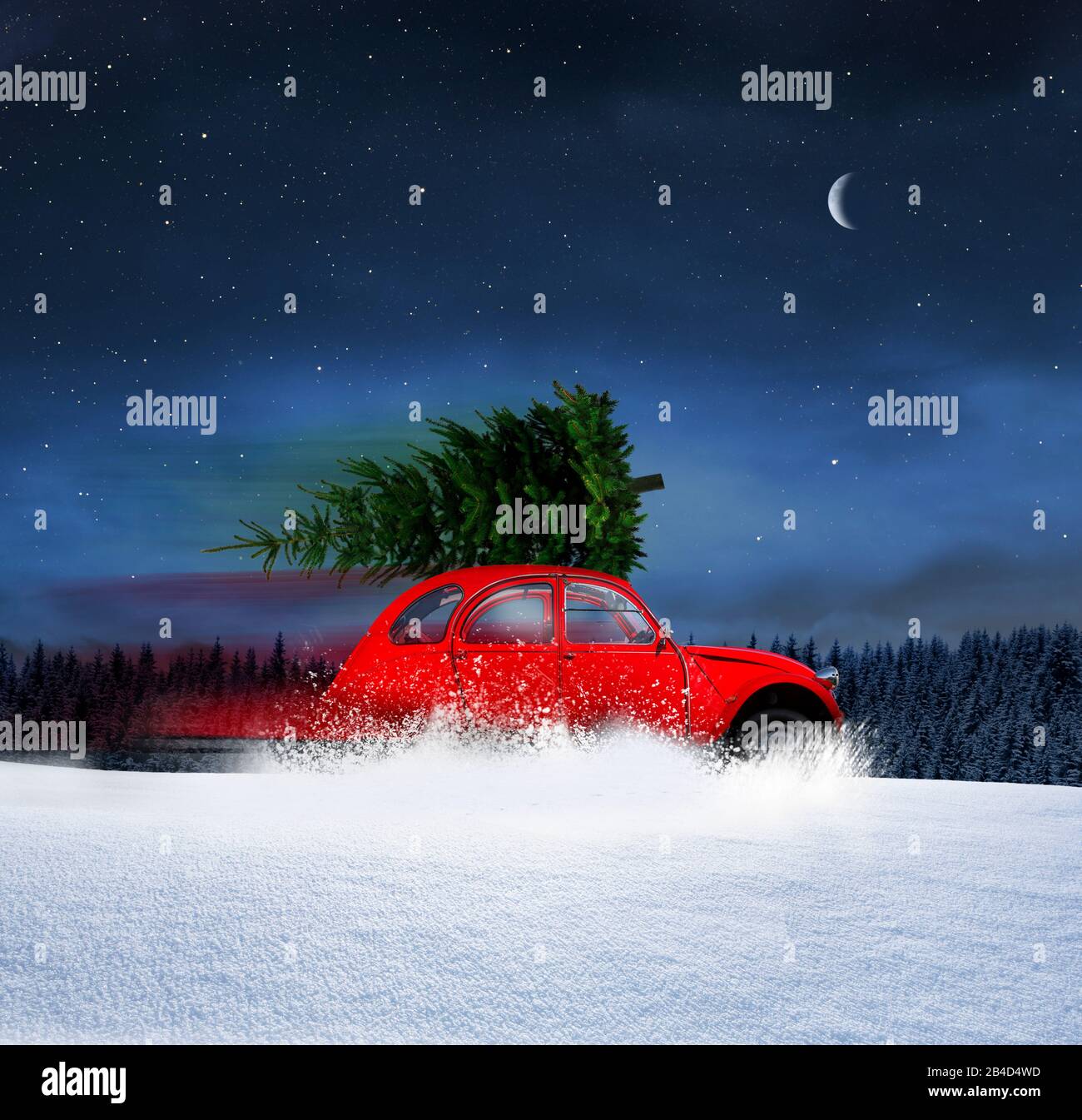 Christmas tree car roof hi-res stock photography and images - Alamy