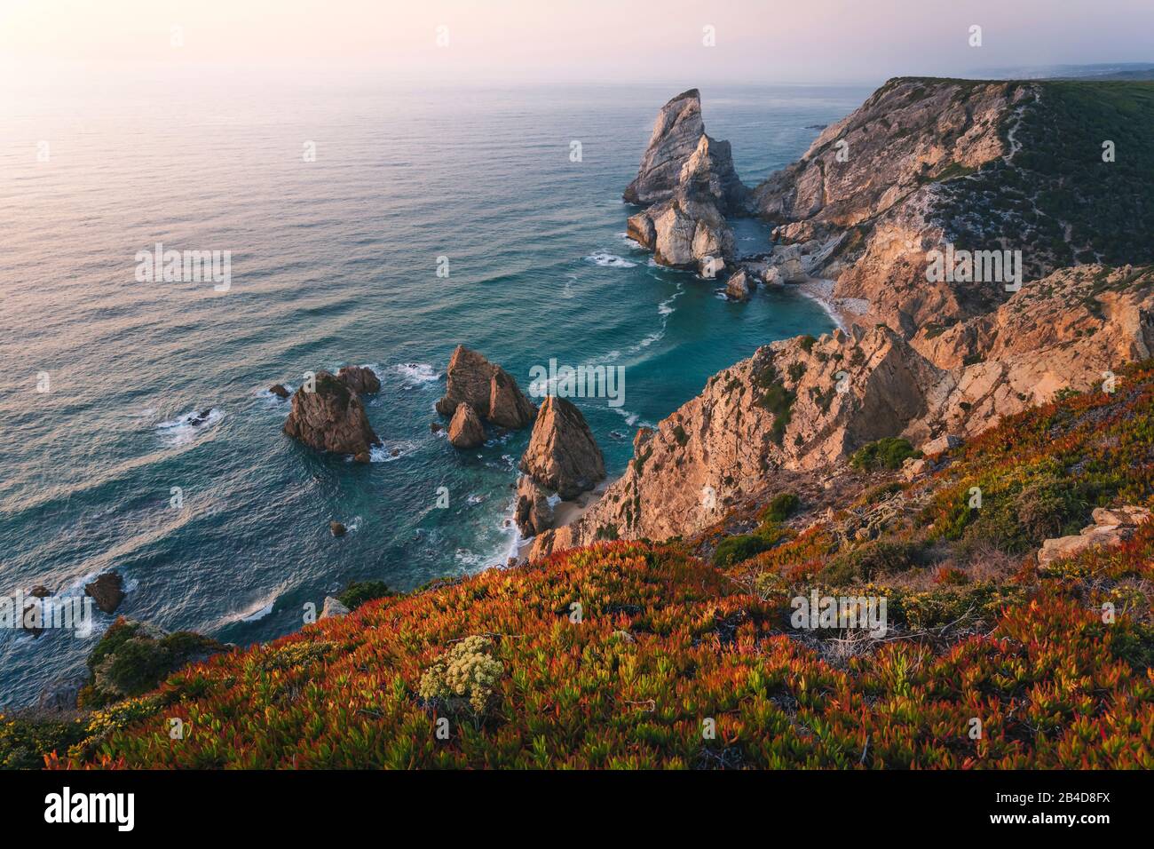 Praia da Ursa. Sintra Region. Portugal. Ursa Beach scenic seascape with ...