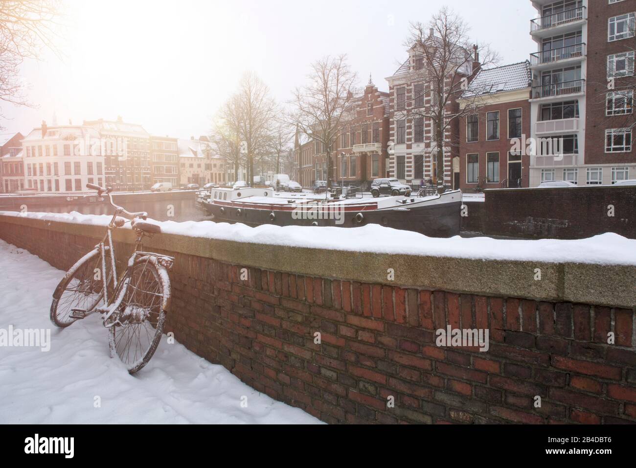 Europe, Netherlands, Groningen: downtown in winter Stock Photo - Alamy