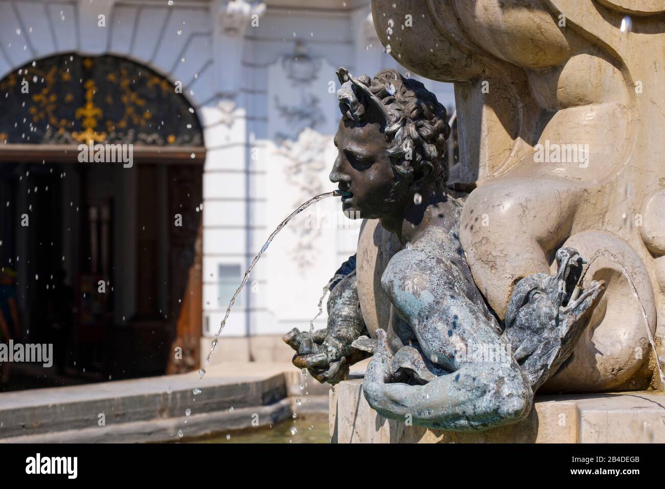 Fountain figure meergott am herkulesbrunnen hi-res stock photography ...