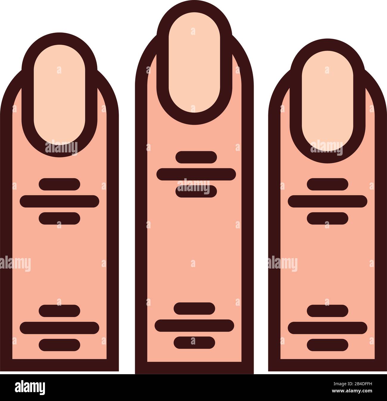 fingers human sense line and fill style icon Stock Vector Image & Art ...