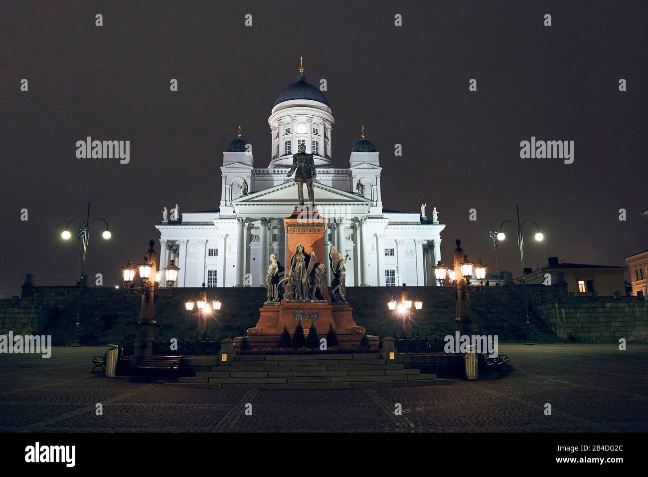 The Helsinki Cathedral, Finland, designed by the German architect Carl ...