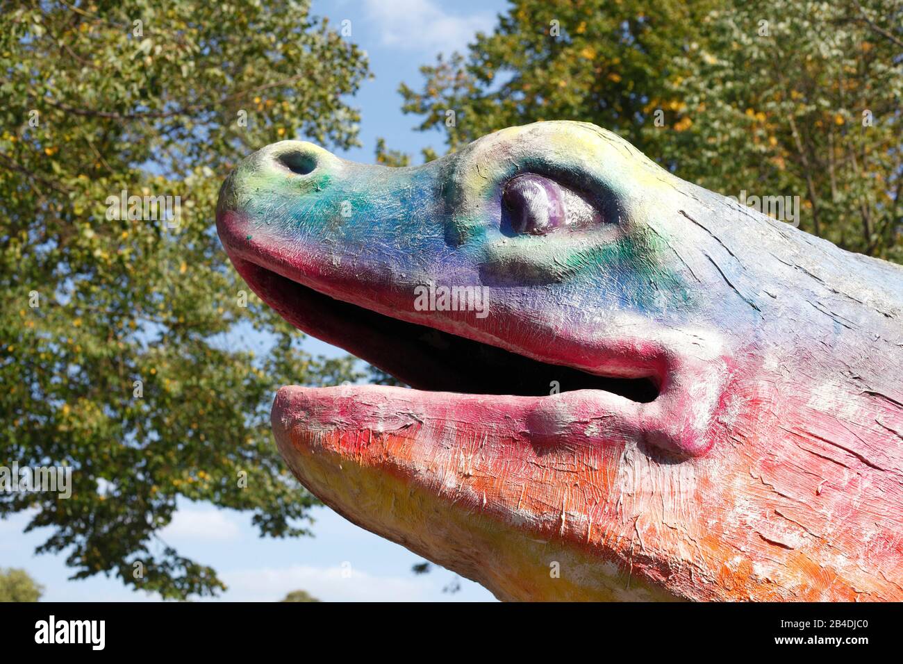 Colorful fountain sculpture, Hoya, Lower Saxony, Germany, Europe Stock ...