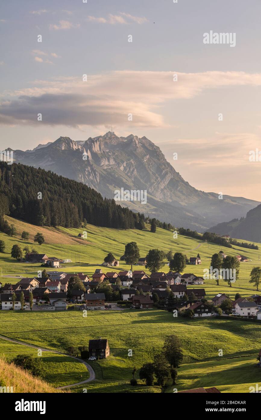 Appenzellerland, Switzerland, Alps, mountains, evening, Appenzell ...