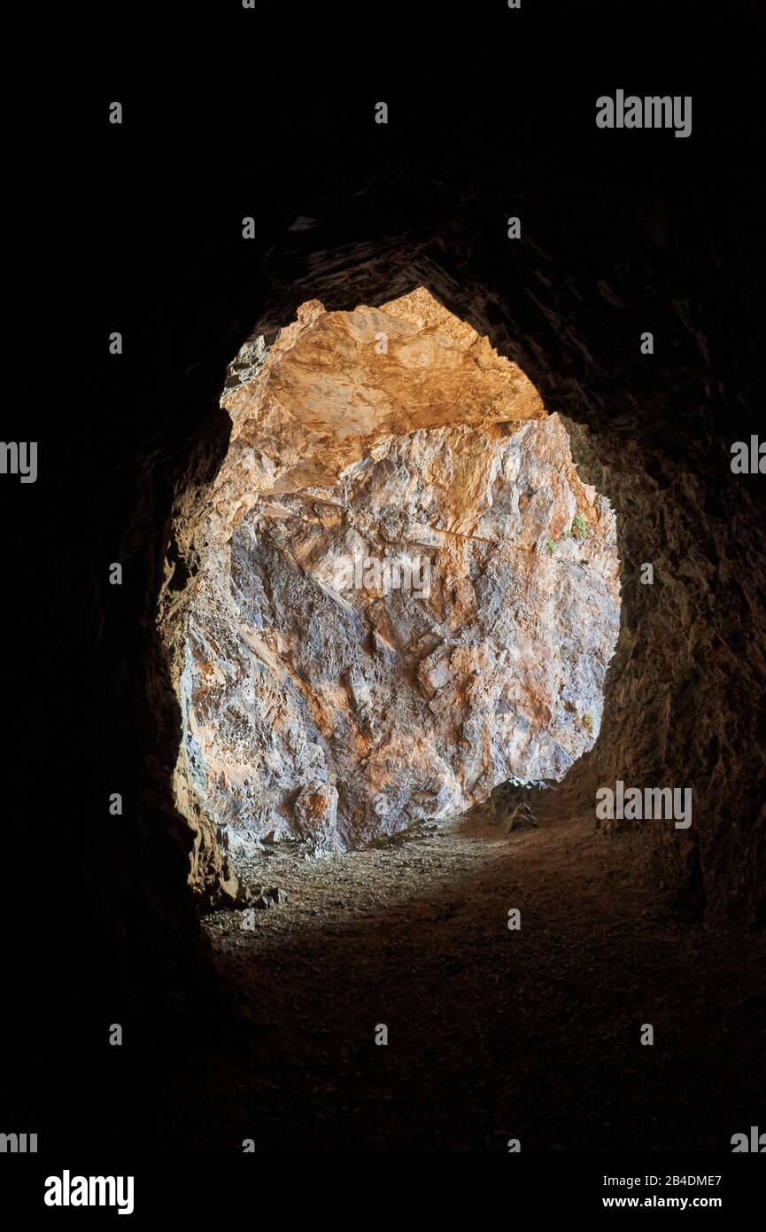 Landscape, rock wall, cave at Paligremnos beach, Crete, Greece Stock ...