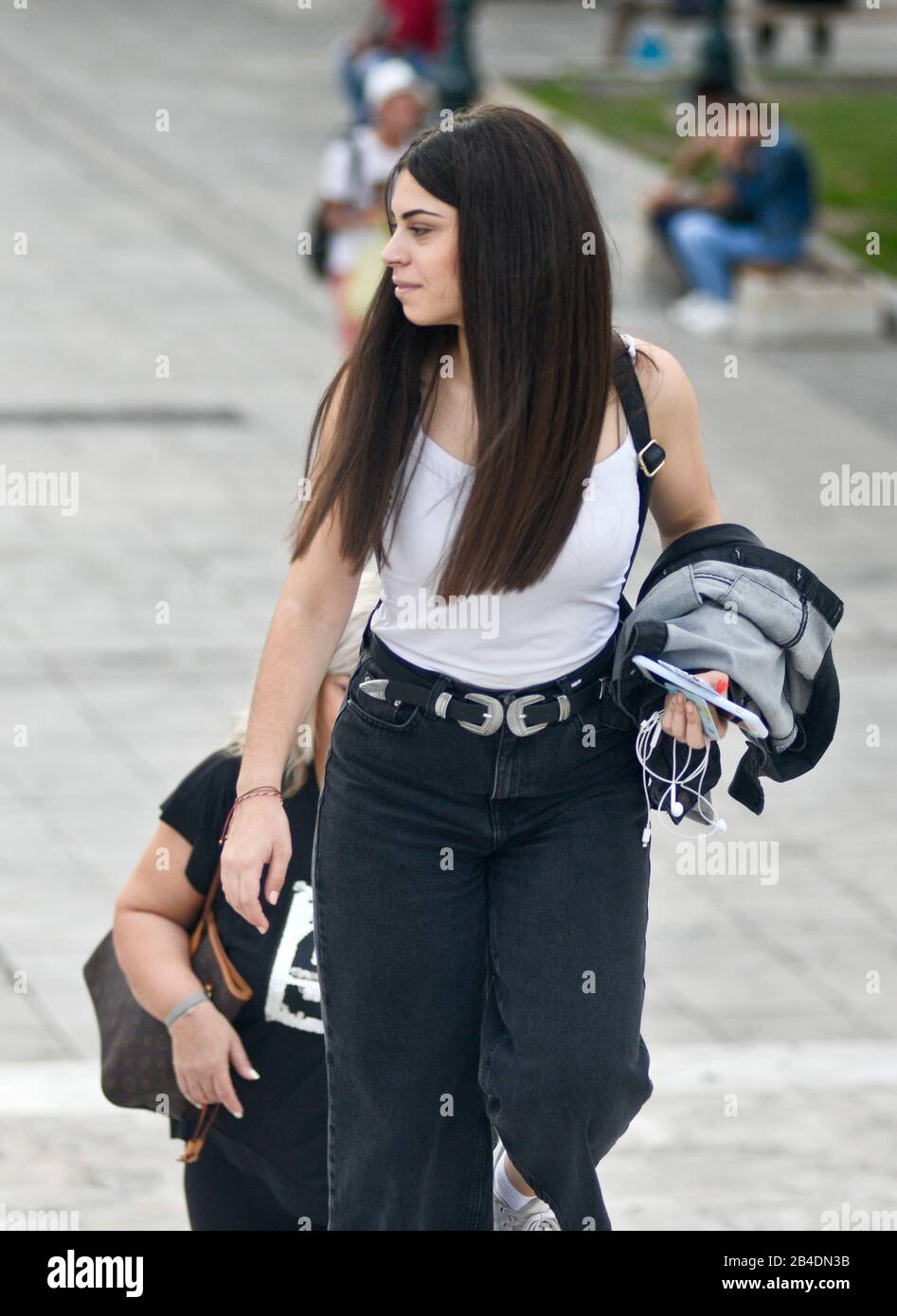 A greek young girl in Syntagma Square, Athens, Greece Stock Photo - Alamy