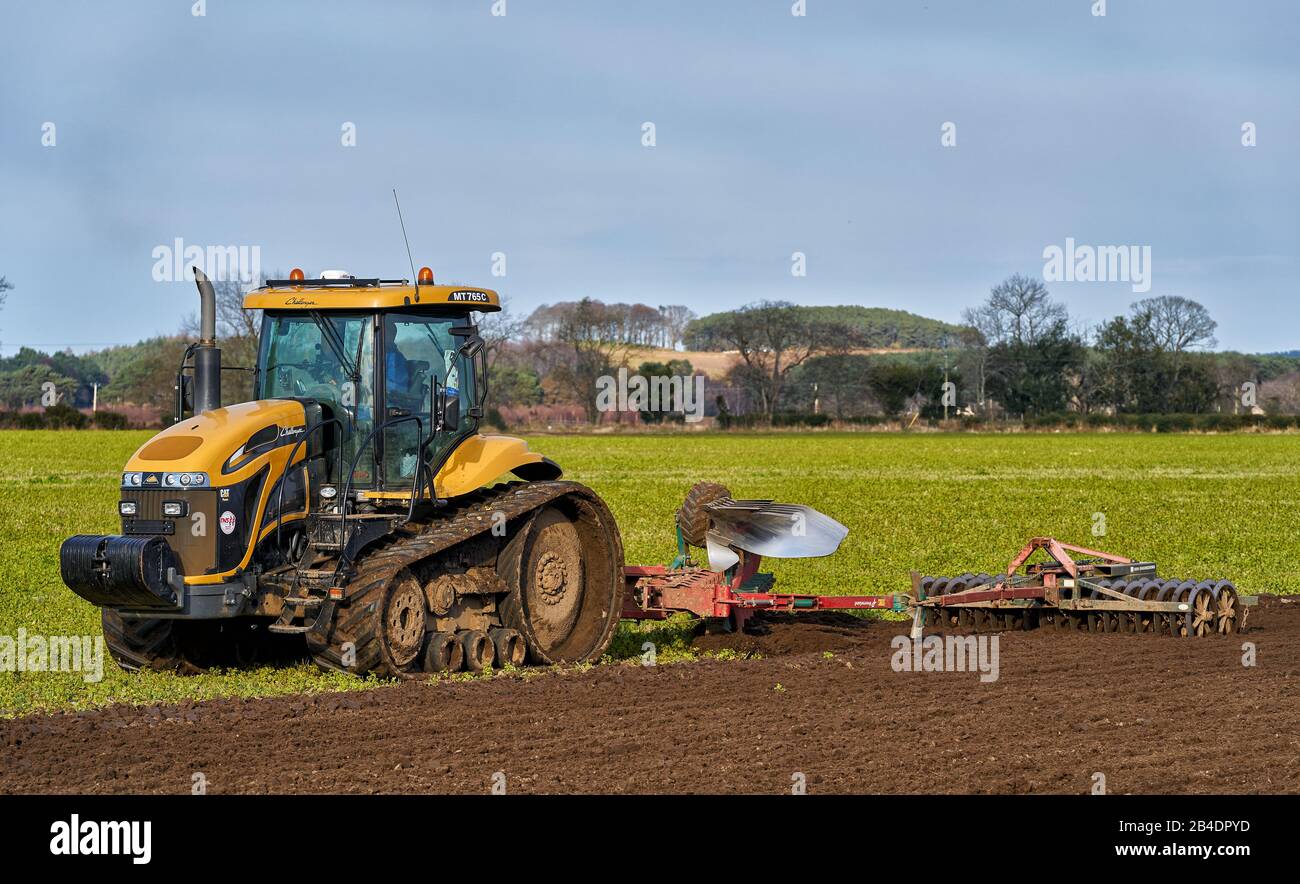 Lhanbryde, Moray, UK. 6th Feb, 2020. UK. This is Bill Smith ploughing ...