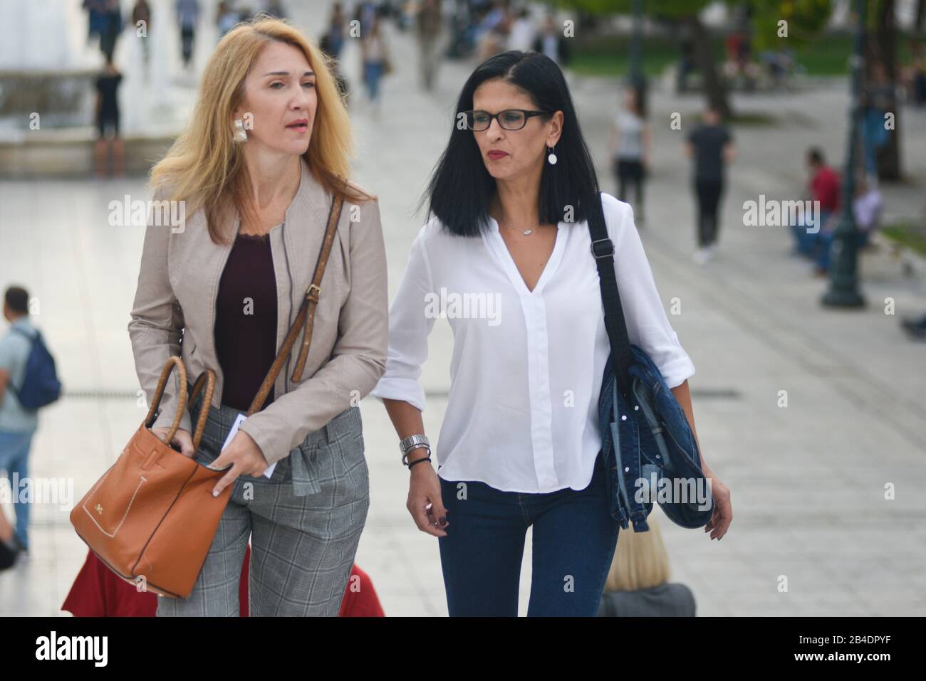 Greek working women in Syntagma Square, Athens, Greece Stock Photo - Alamy