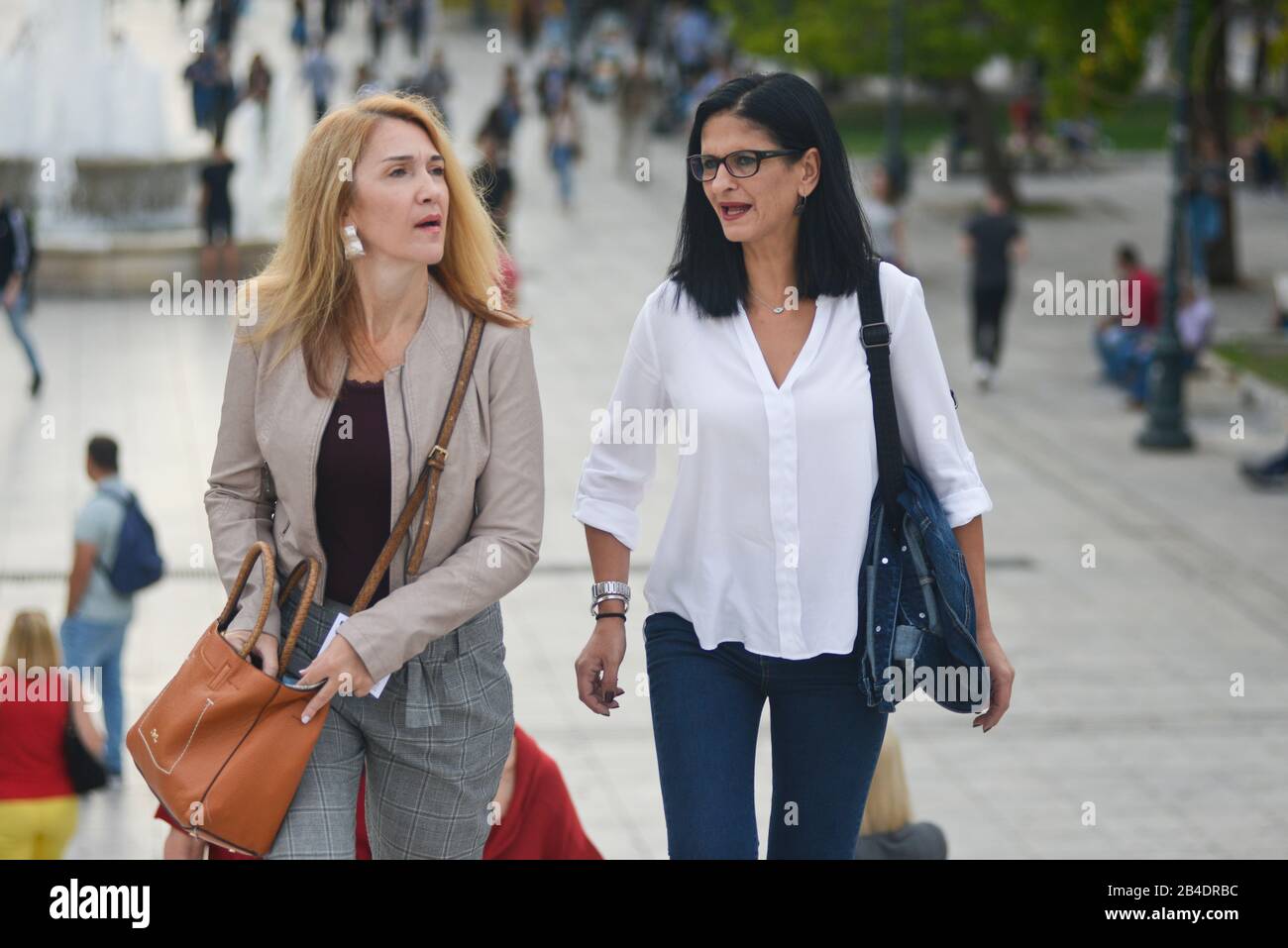 Greek working women in Syntagma Square, Athens, Greece Stock Photo - Alamy