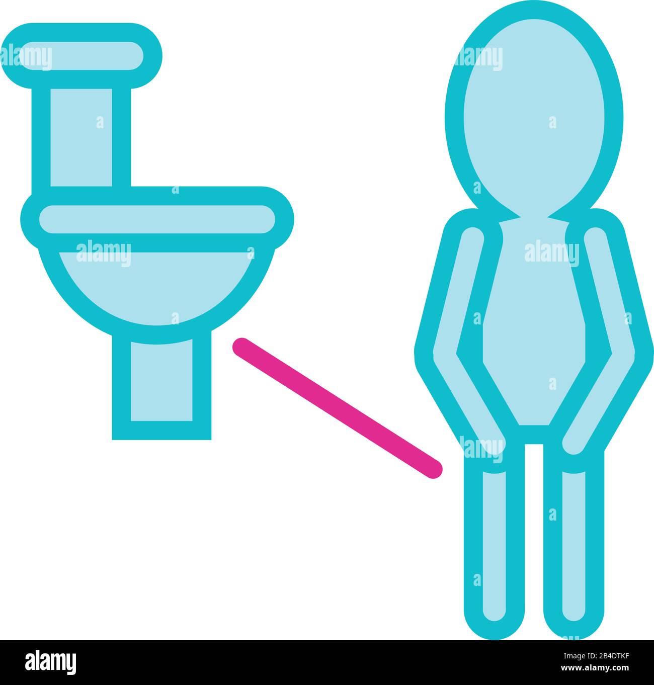 human urinating outside the toilet line and fill style Stock Vector ...