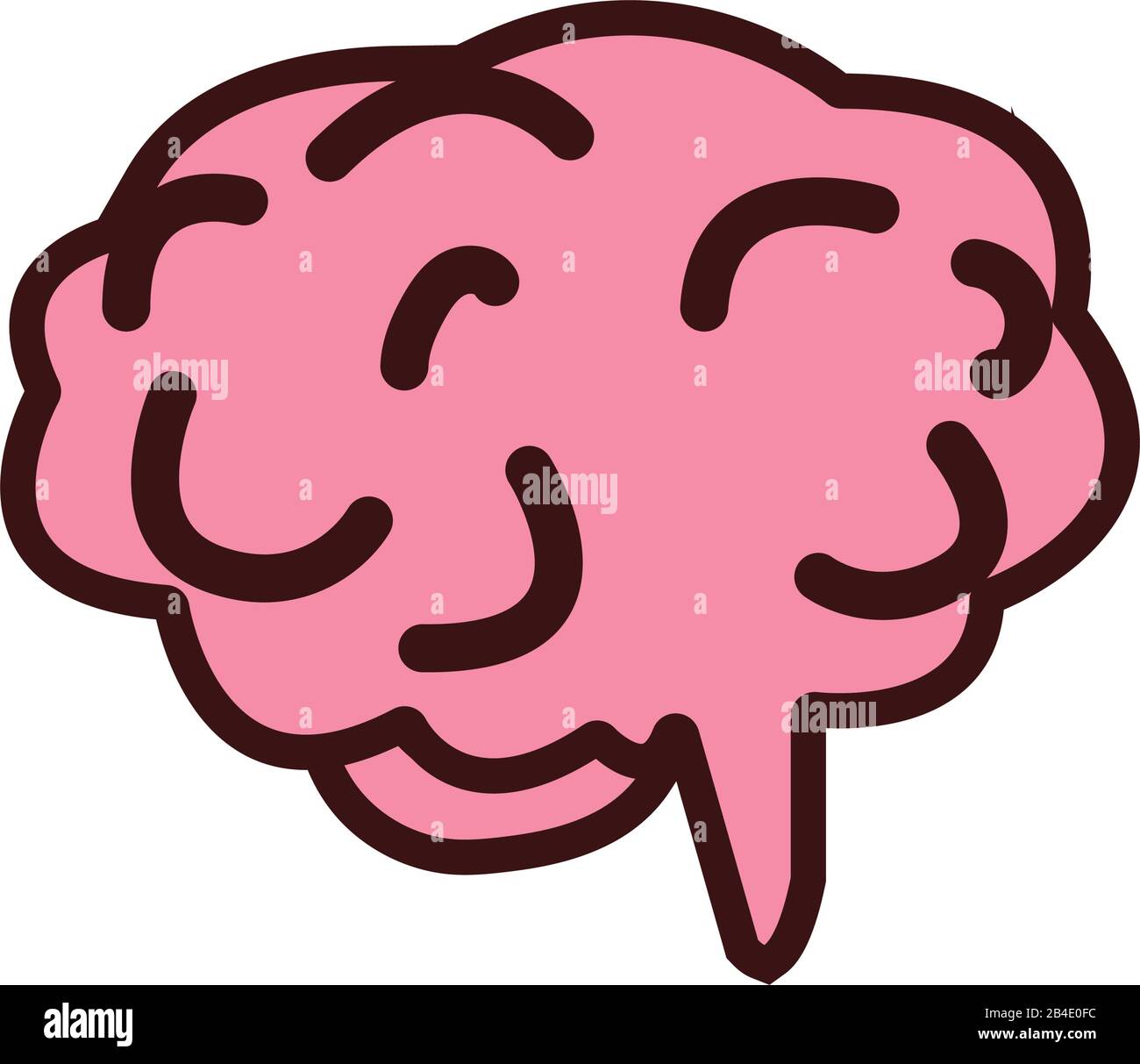 brain human organ line and fill style Stock Vector Image & Art - Alamy