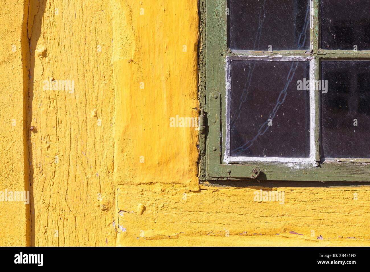 Europe, Denmark, Møn, Stege, window and window detail of an old Danish ...