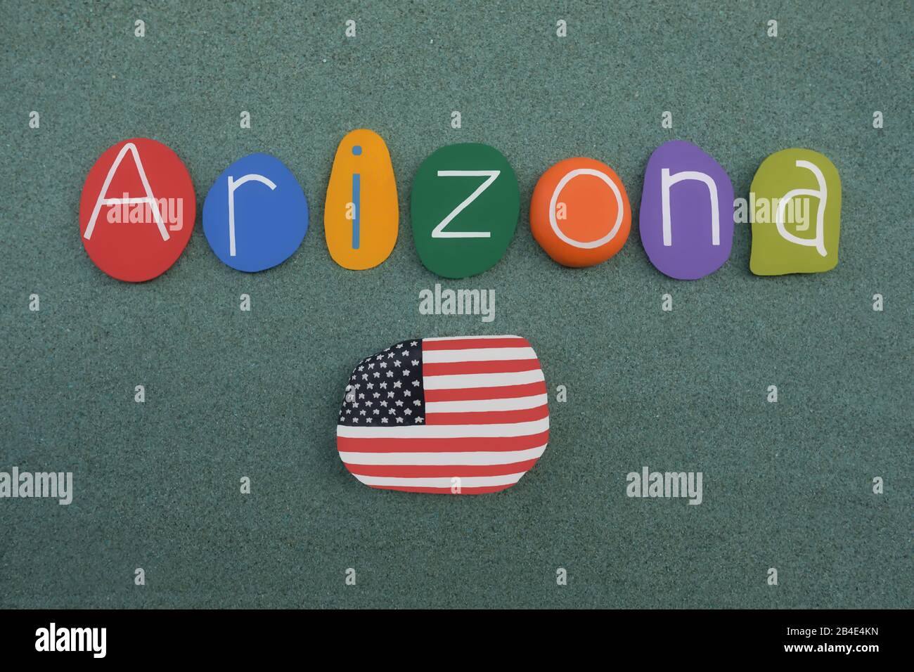 Arizona, United States of America, souvenir with colored stone letters ...