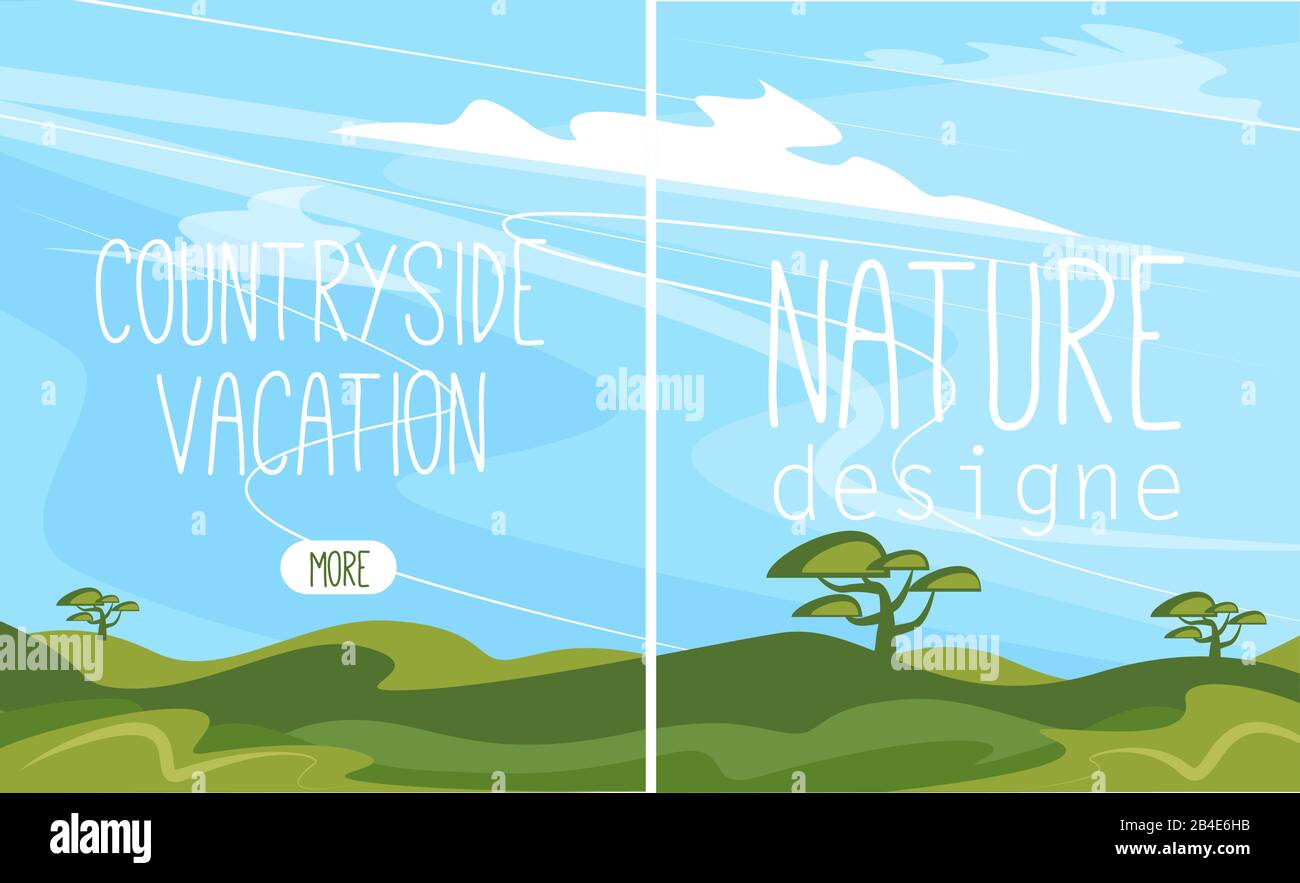 Natural landscape and blue sky with clouds Stock Vector Images - Alamy