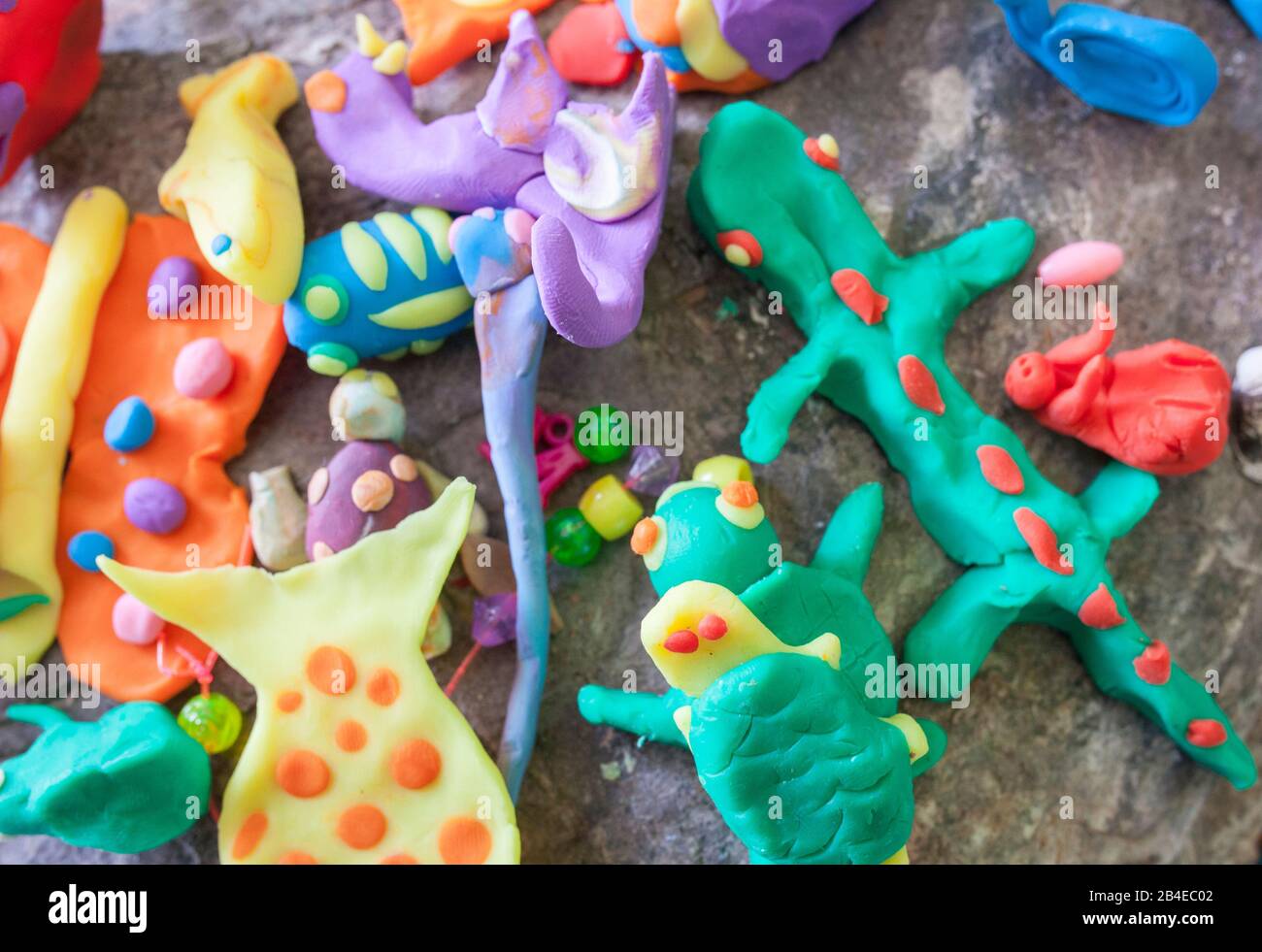 Little sea animals made with playdough. Manual arts workshop for ...