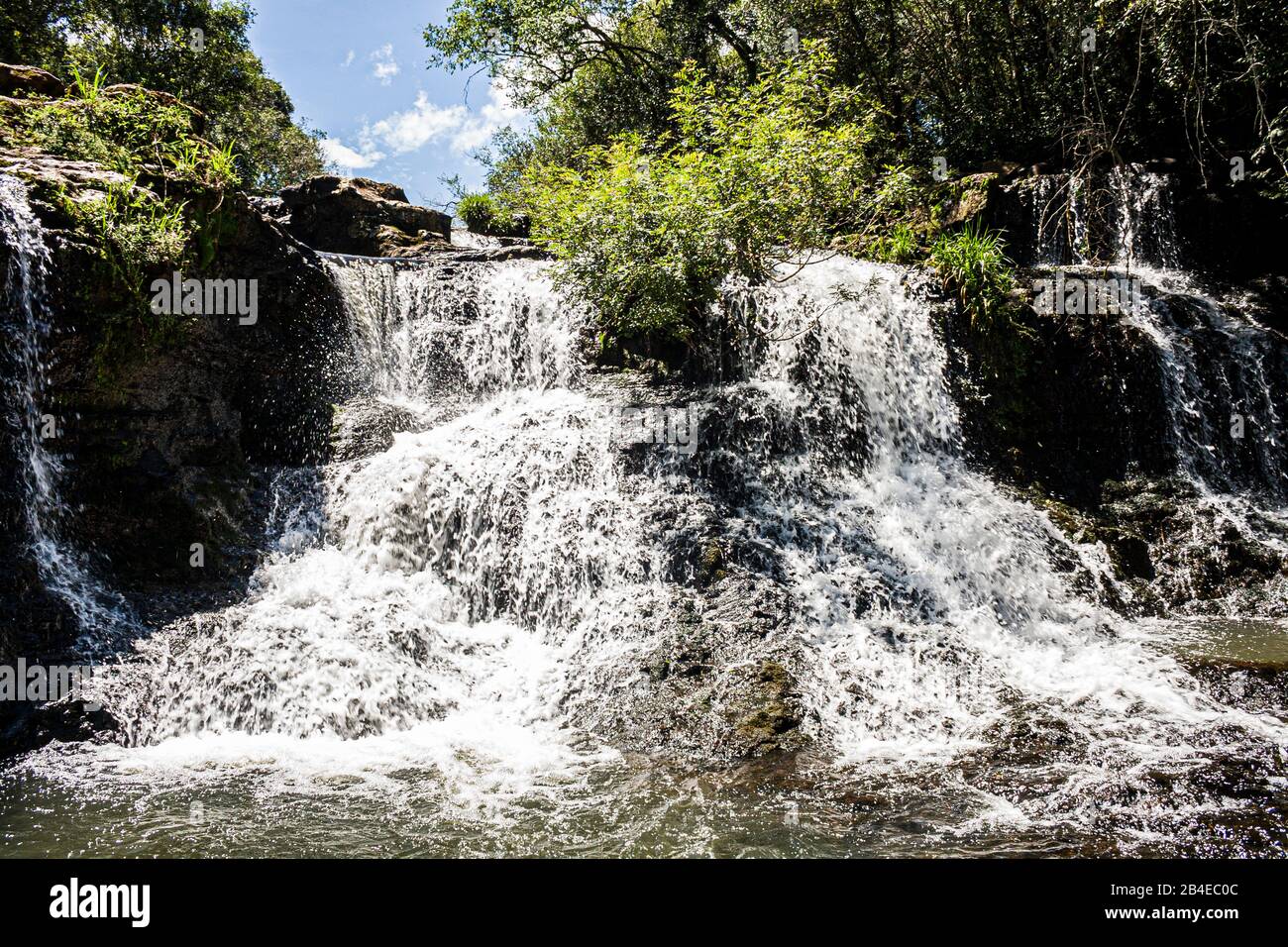 Waterfall at Tres Voltas River. Campo Ere, Santa Catarina, Brazil Stock ...
