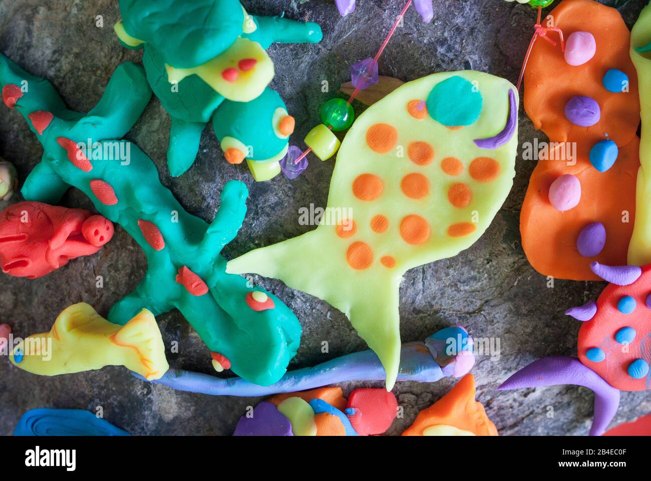 Little sea animals made with playdough. Manual arts workshop for ...