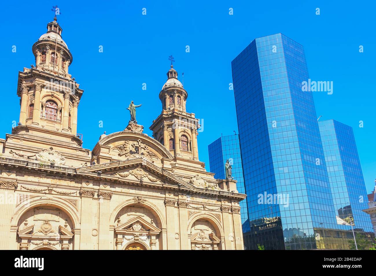 Santiago chile cathedral metropolitan cathedral hi-res stock ...