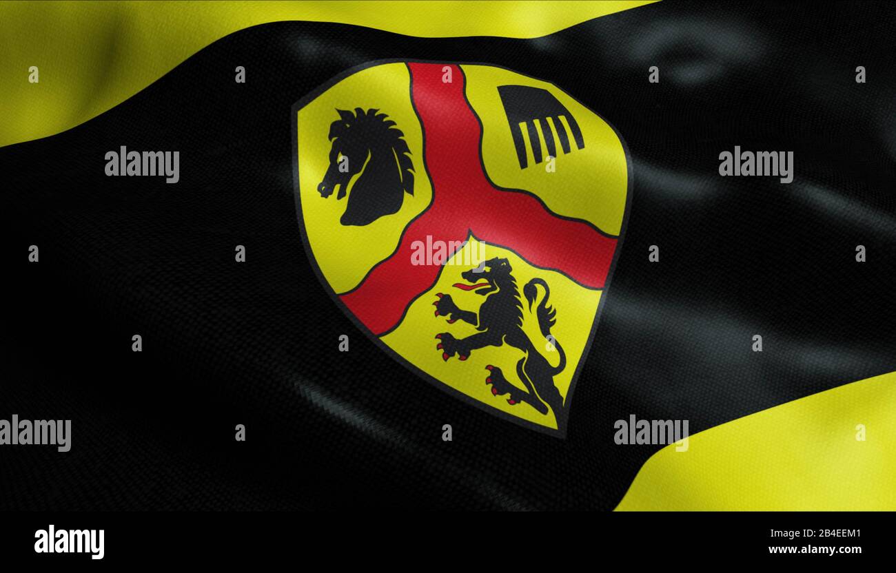 3D Illustration of a waving flag of Harsewinkel (Germany country Stock ...