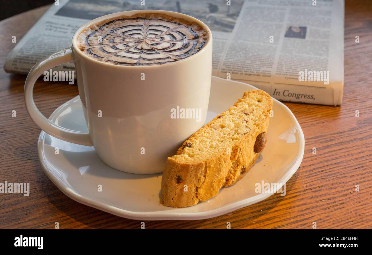 Coffee and Biscotti Break Stock Photo - Alamy