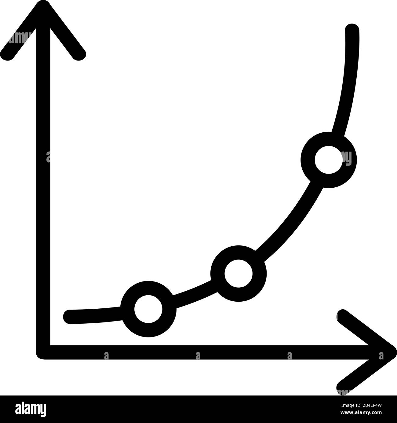 growth chart icon vector. Isolated contour symbol illustration Stock ...
