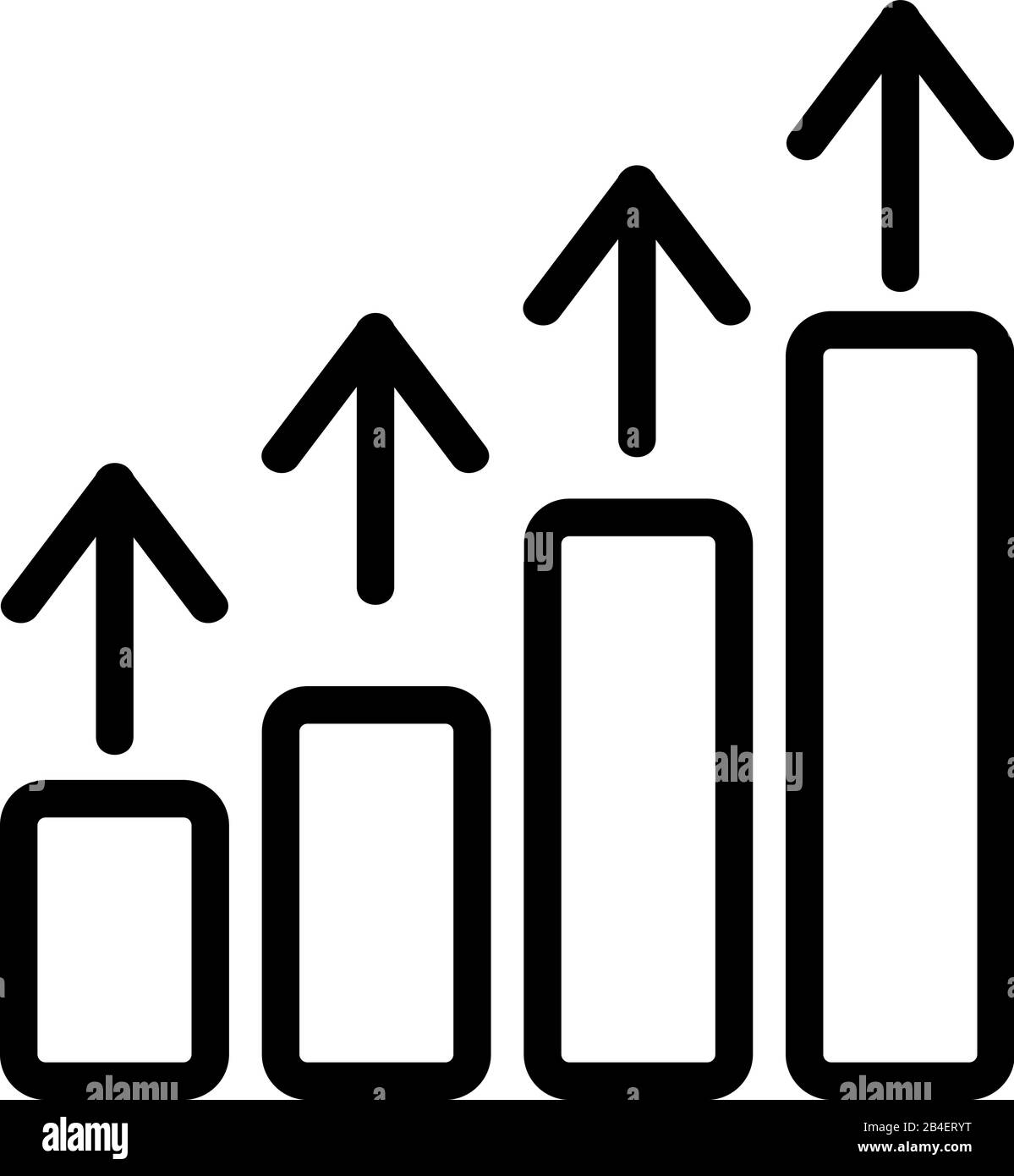 Rise chart icon vector. Isolated contour symbol illustration Stock ...