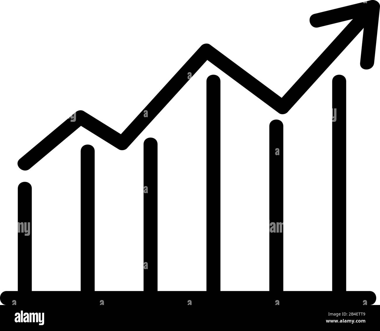 Rise chart icon vector. Isolated contour symbol illustration Stock ...