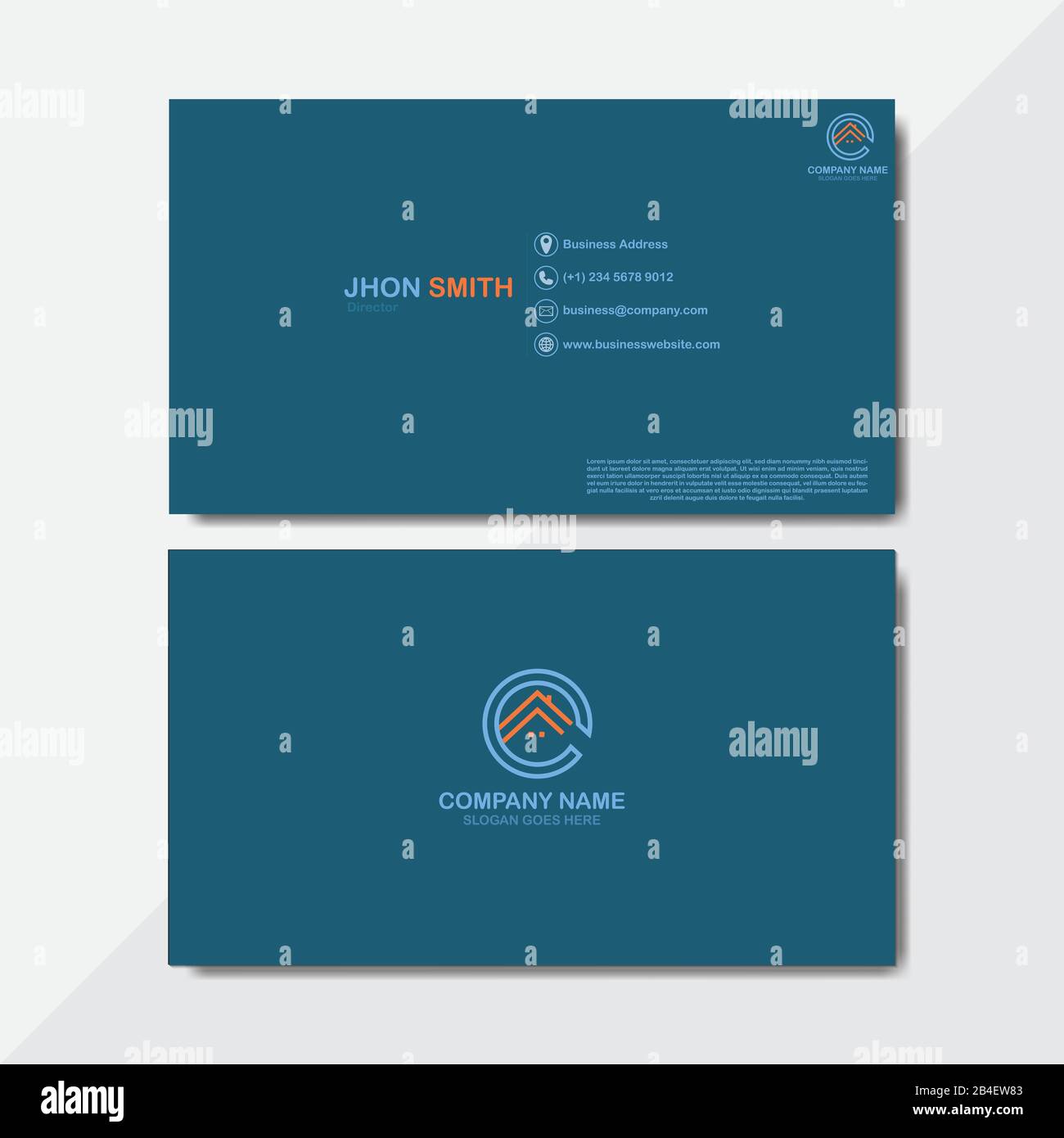 Double-sided business card template. Flat Design Vector Illustration ...
